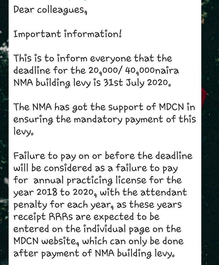 All You Need To Know About The Controversial NMA Building Levy ...